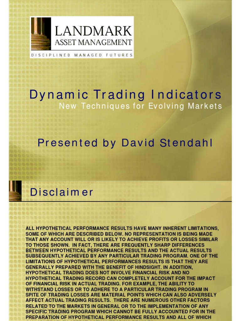 Dynamic Trading Indicators: Presented by David Stendahl | PDF ...