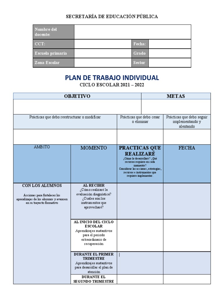SECRETARÍA DE EDUCACIÓN PÚBLICA Formato Pti | PDF | Cognición | Aprendizaje