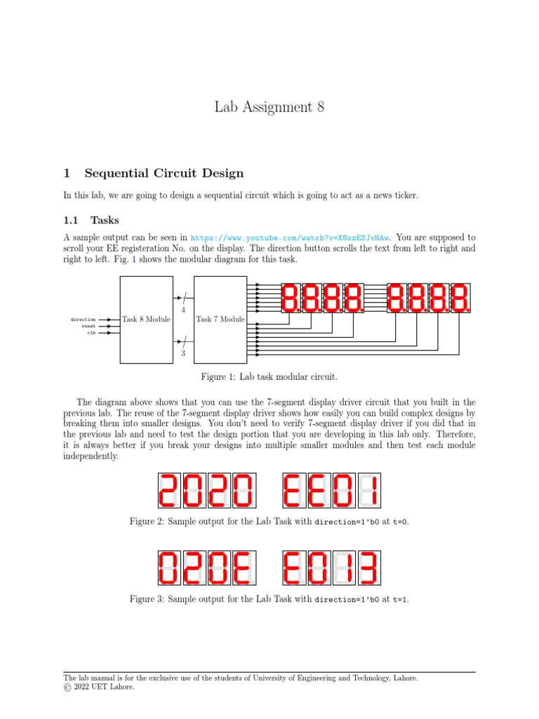 Lab Assignment 8: 1 Sequential Circuit Design | Download Free PDF | Field Programmable Gate ...