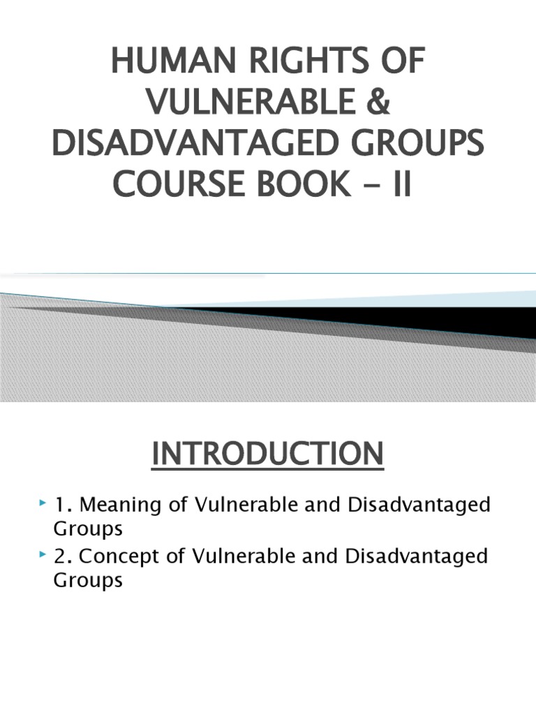 Human Rights of Vulnerable Disadvantaged Groups | PDF | Prostitution ...