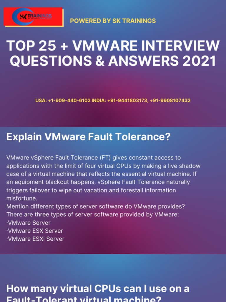 VMware Interview Prep Guide | PDF | Virtualization | Virtual Machine