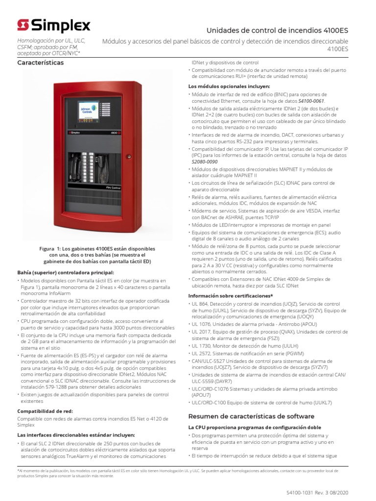S4100 Panel de Control | PDF