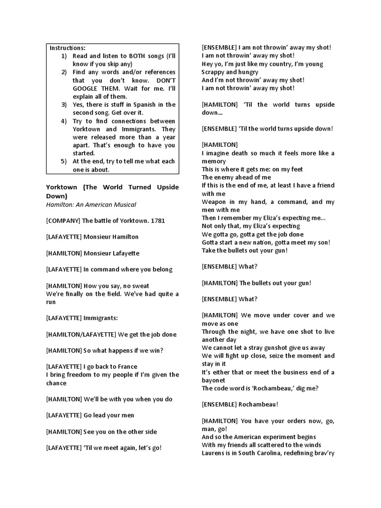 Yorktown + Immigrants (We Get The Job Done) | PDF | Gilbert Du Motier