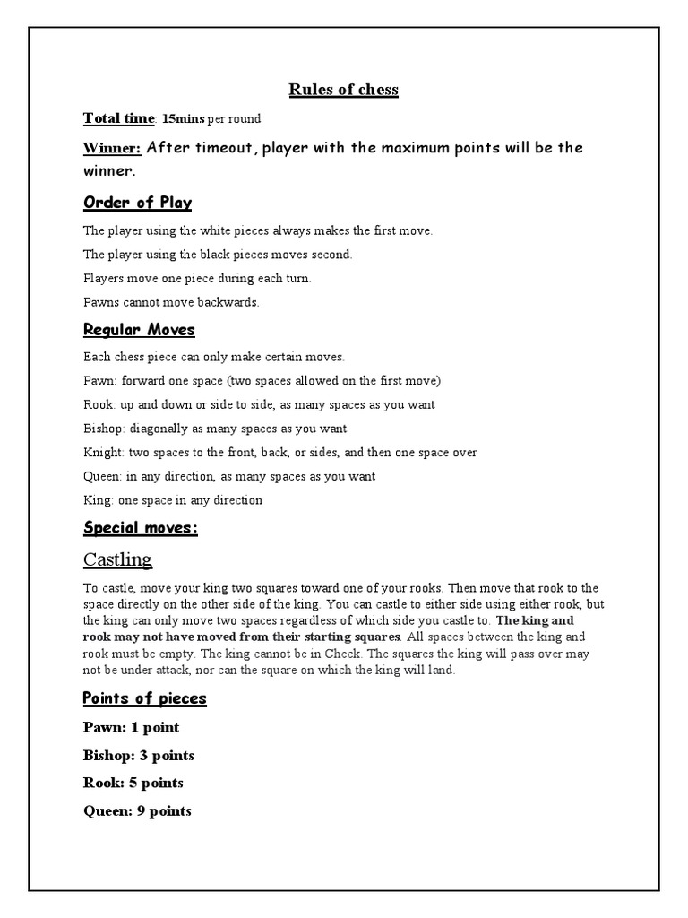 Rules of Chess | PDF