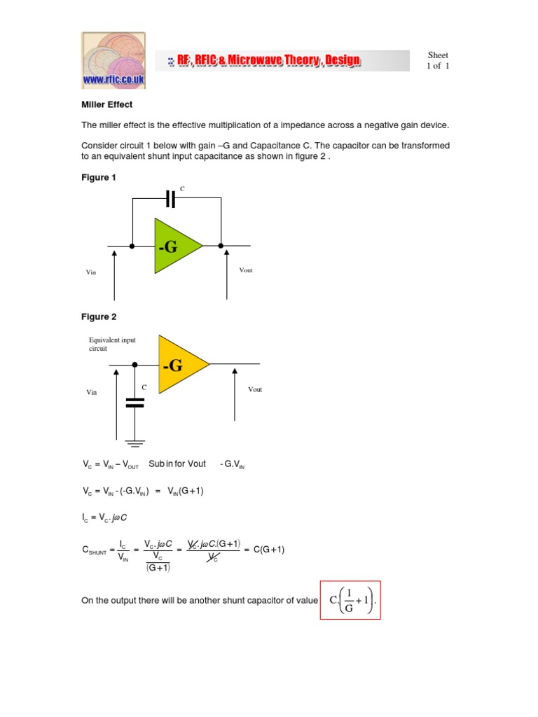 Understanding the Miller Effect in Capacitors | PDF