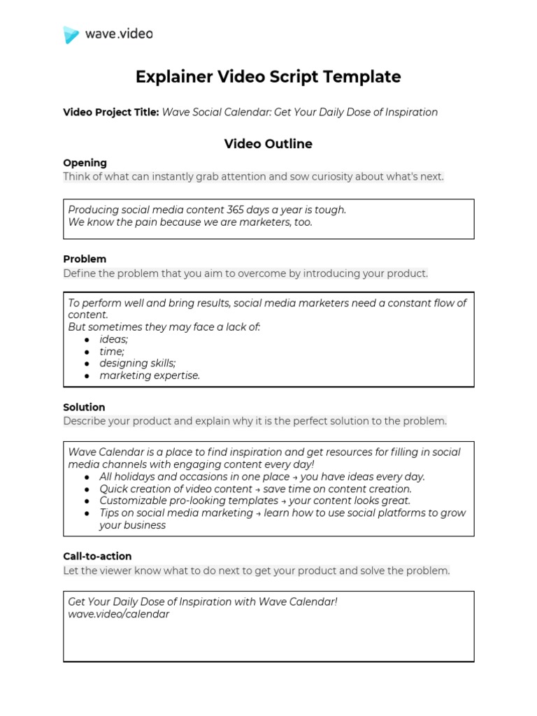 Explainer Video Script Template | PDF | Social Media | Popular Culture ...
