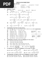 Trigonometry: All in One Formulas List ! | PDF | Trigonometric Functions | Sine