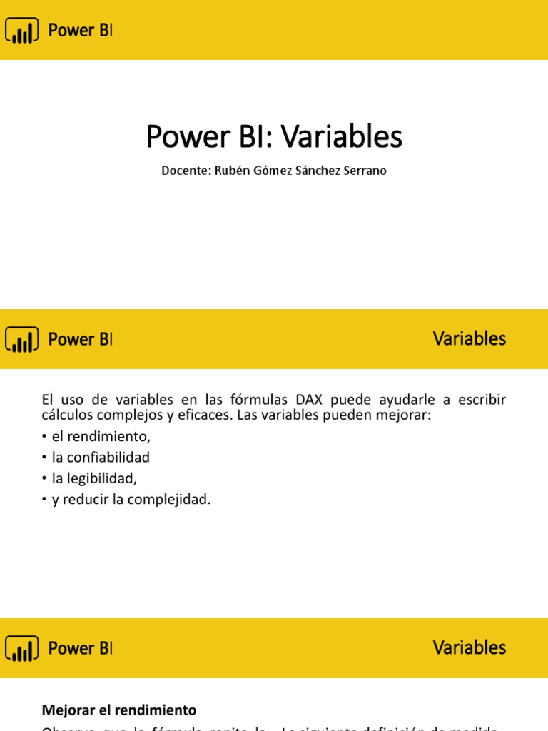 Variables DE POWER BI | PDF