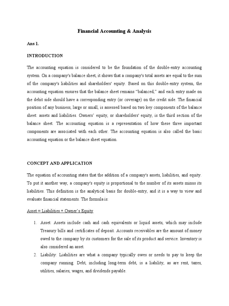 Financial Accounting Analysis | PDF | Debits And Credits | Balance Sheet