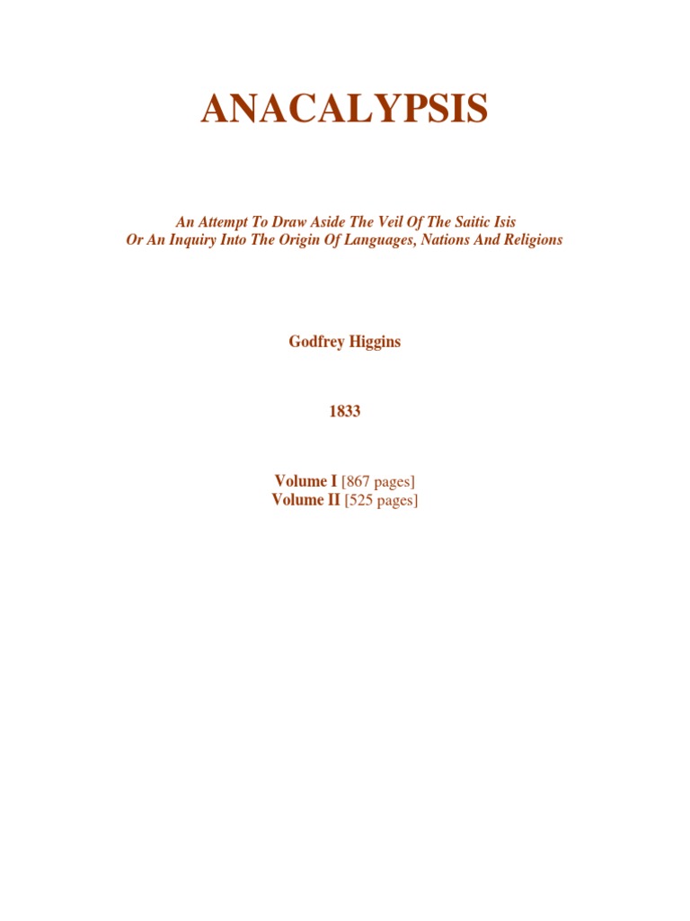Anacalypsis: Origins of Religion and Language | PDF | Theory | Reason