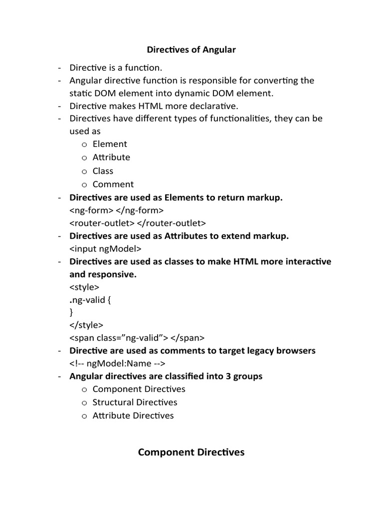 Directives of Angular | PDF