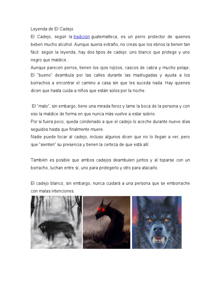 La Leyenda del Cadejo en Guatemala | PDF