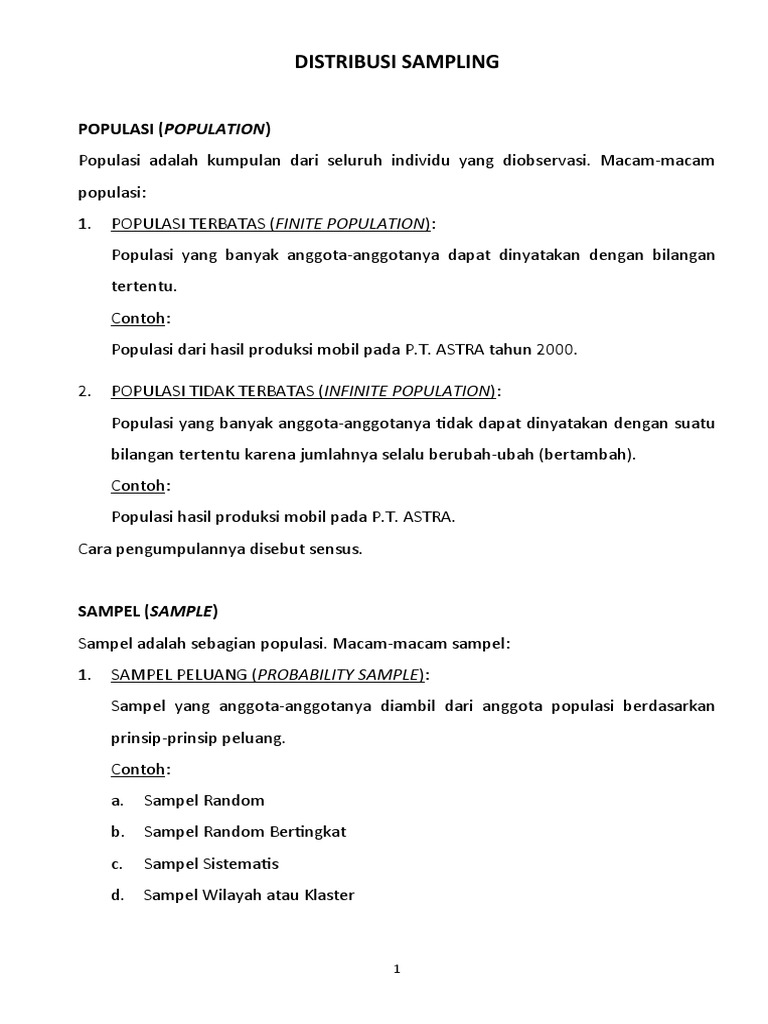 Contoh Soal Distribusi Sampling | PDF