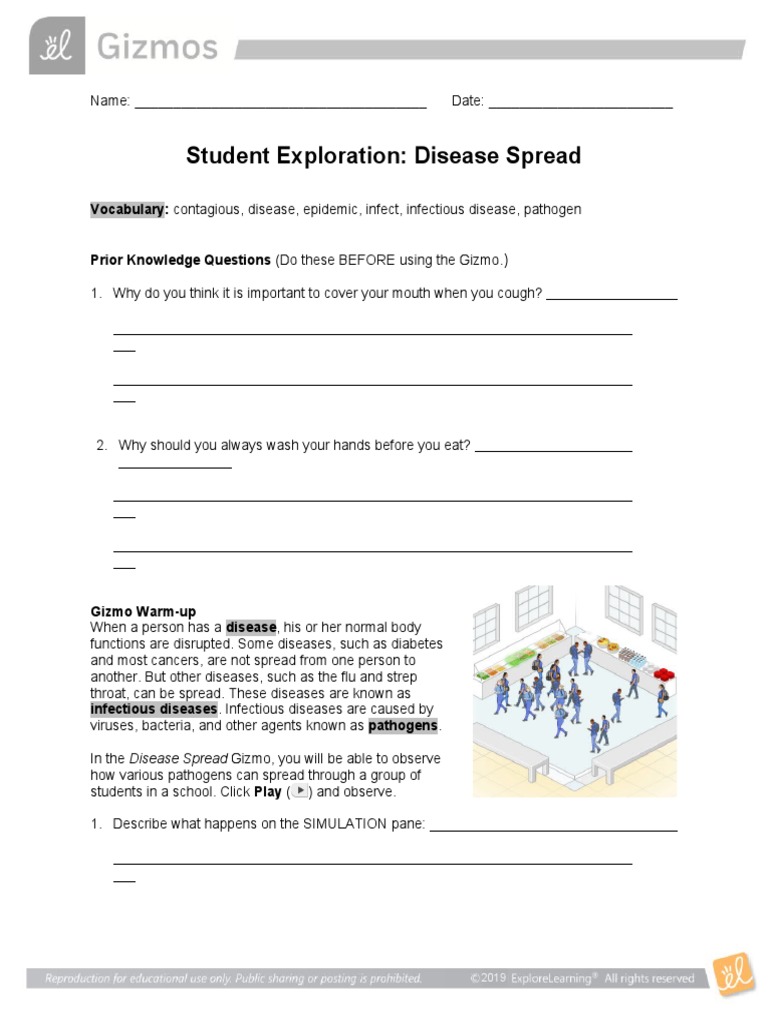 Student Exploration: Disease Spread | PDF | Infection | Transmission ...