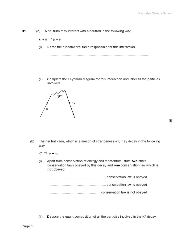 Particles and Radiation Questions and Answers in One File | PDF ...