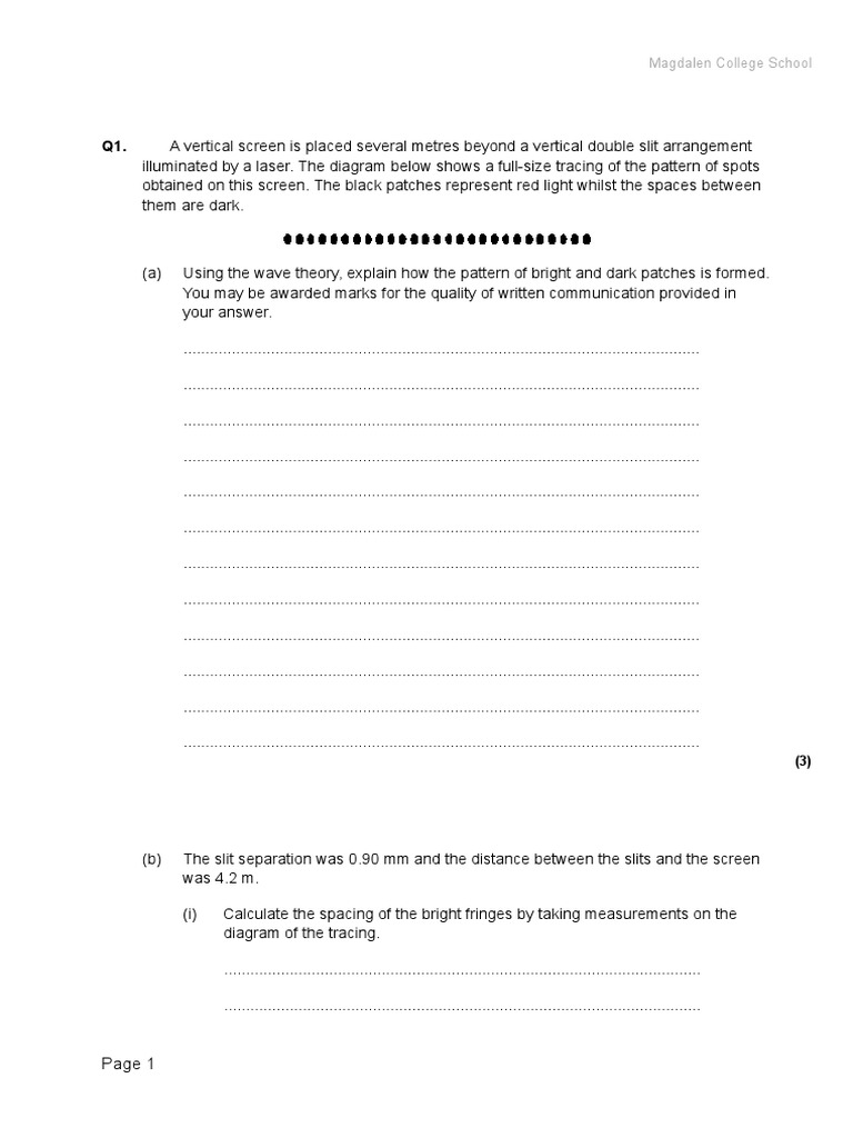 Waves and Optics Questions and Answers in One File | PDF | Optics ...