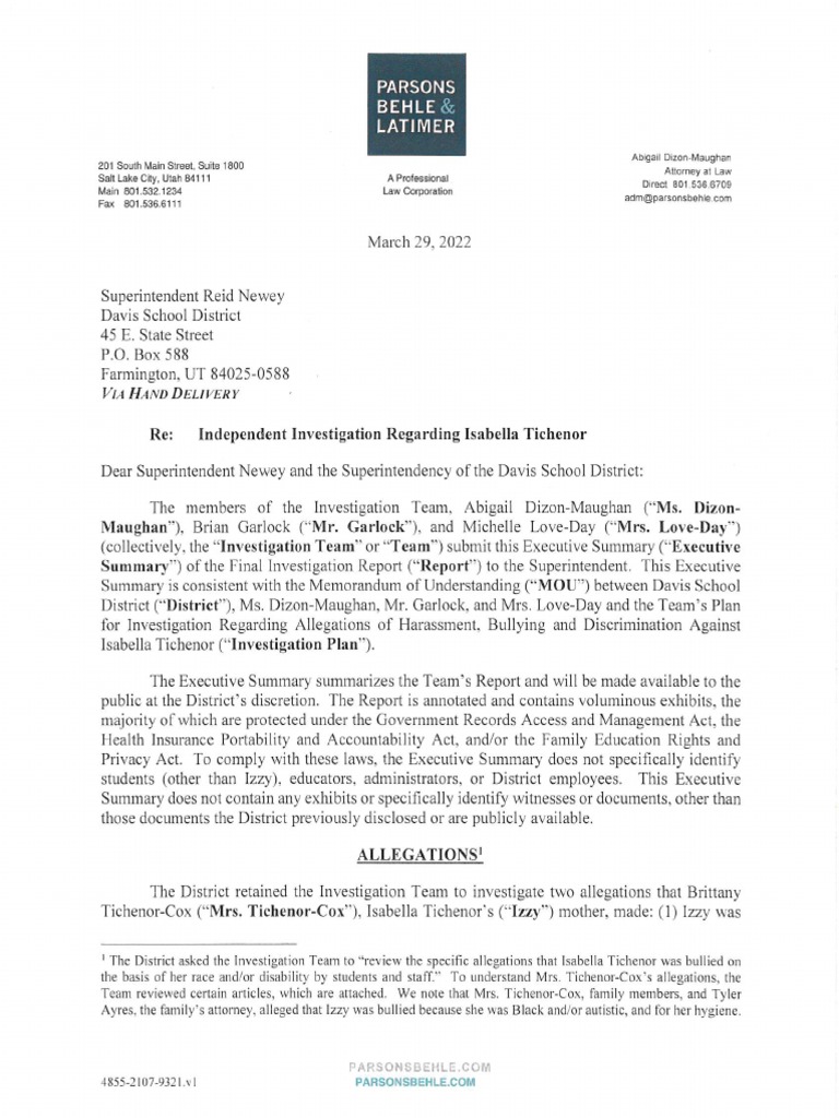 Review of Izzy Tichenor's Case | PDF