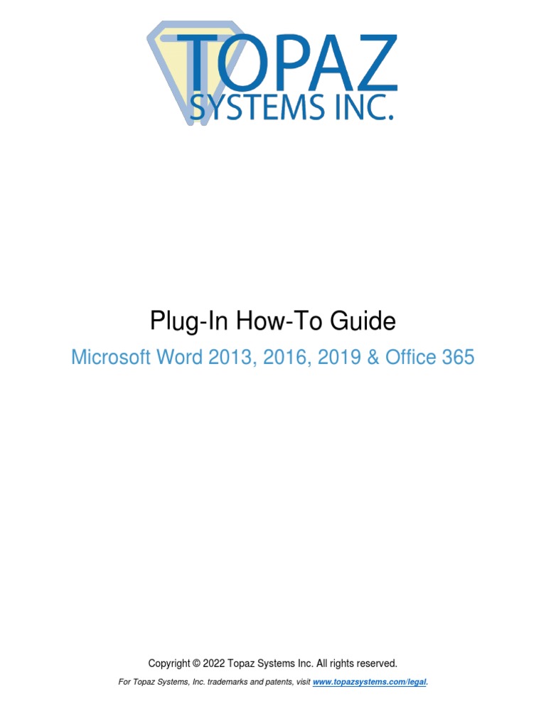 Plug-In How-To Guide: Microsoft Word 2013, 2016, 2019 & Office 365 ...
