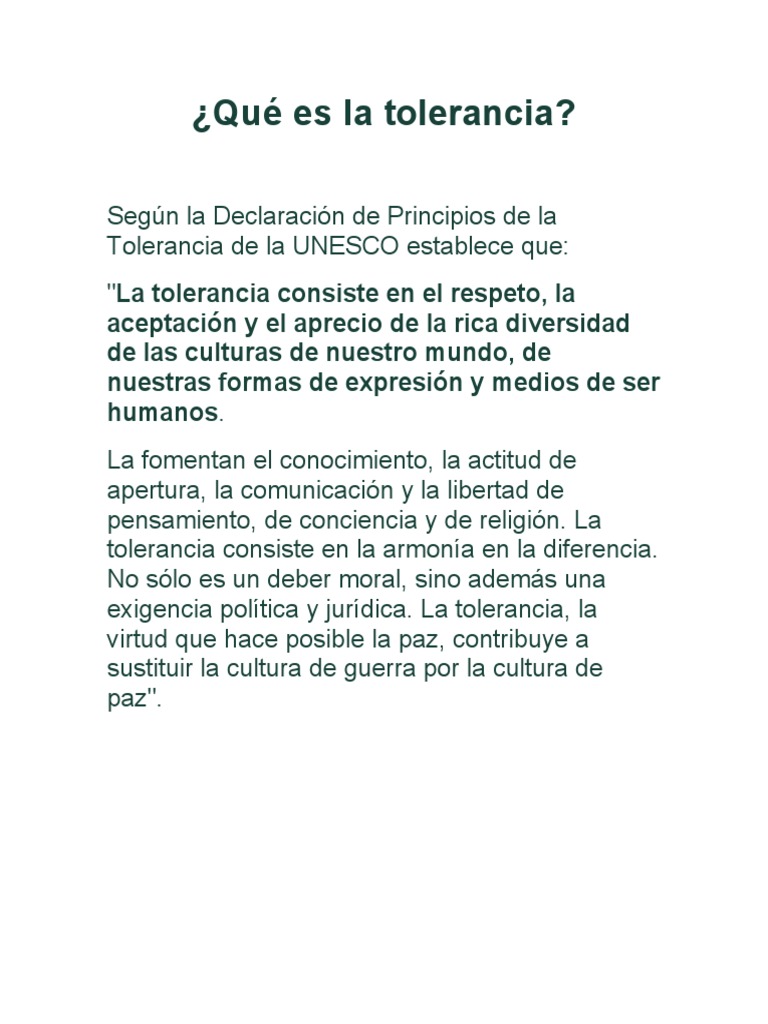 Qué Es La Tolerancia | PDF | Ciencias sociales