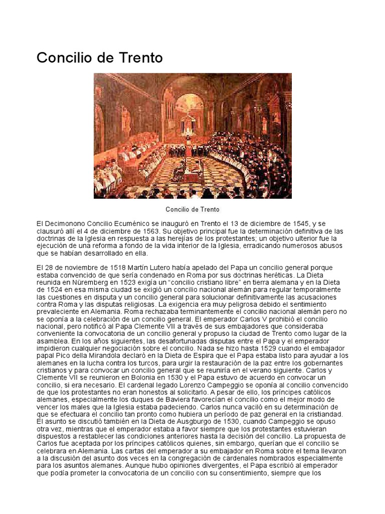 Historia del Concilio de Trento | PDF | Historia