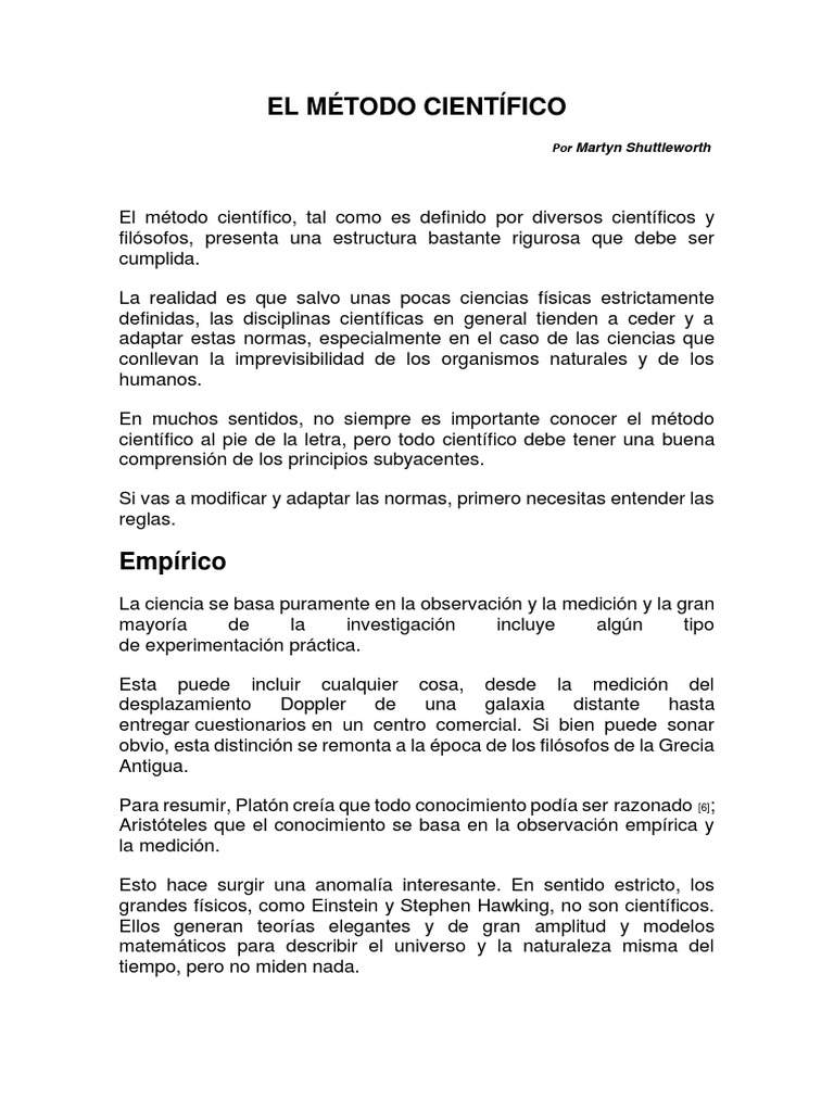 Metodo Cientifico - Martyn Shuttleworth | PDF | Método científico ...