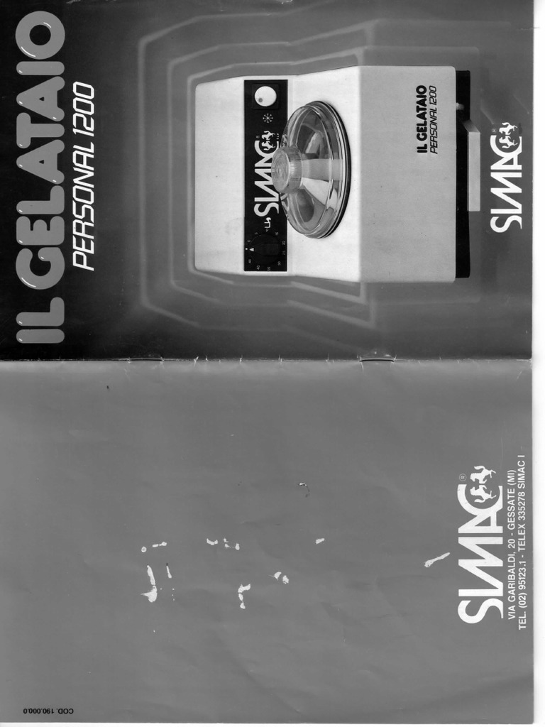 Gelataio Simac Personal 1200 | PDF