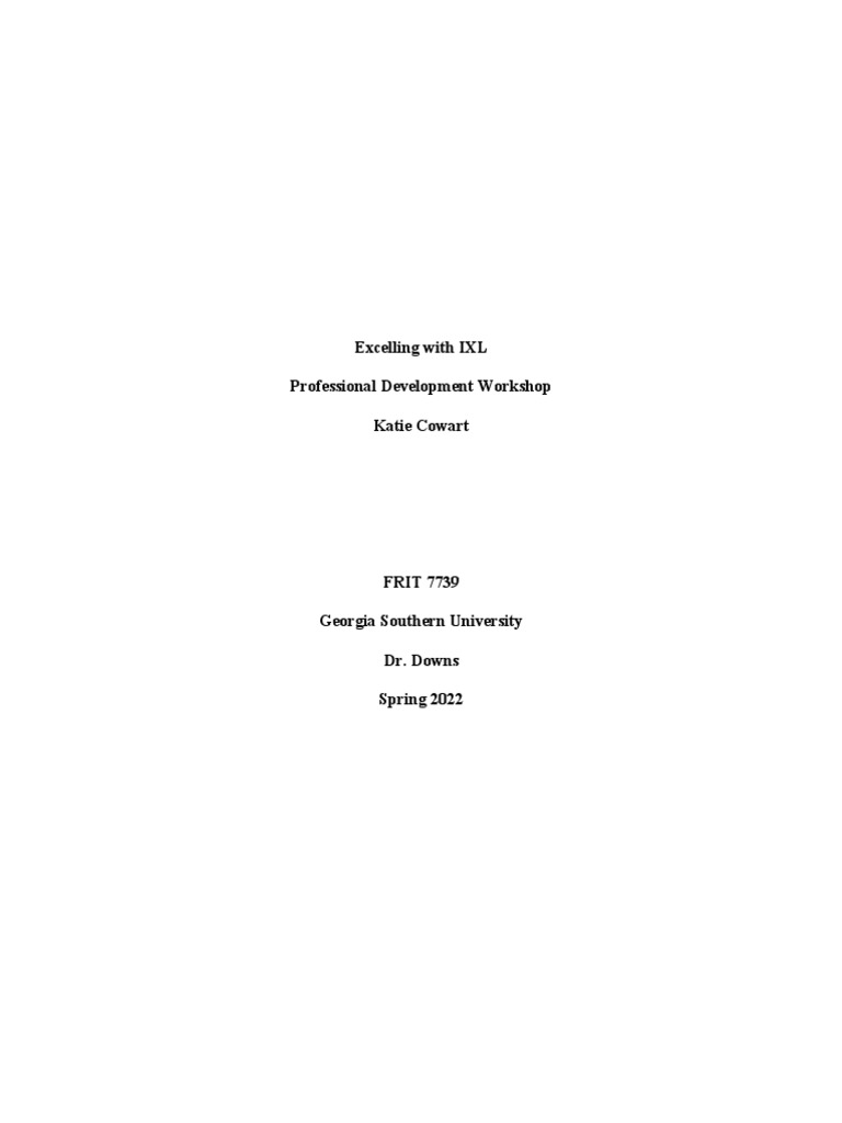 IXL Professional Development Workshop | PDF | Teachers | Educational ...