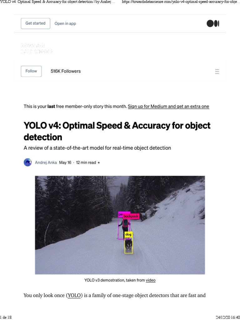 YOLO v4: Optimal Speed & Accuracy For Object Detection - by Andrej Anka ...