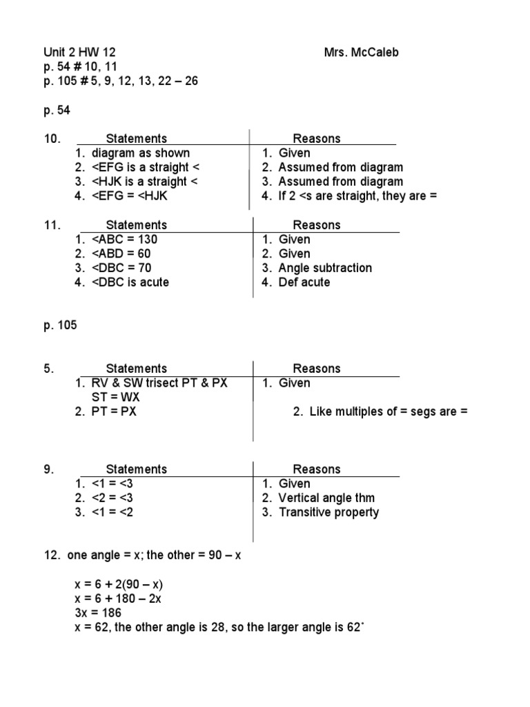 Unit 2 HW 12 | PDF | Geometry | Elementary Geometry
