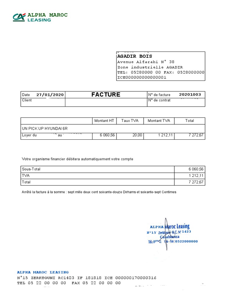 02 Factures ALPHA MAROC LEASING 1 | PDF | Taxe sur la valeur ajoutée ...