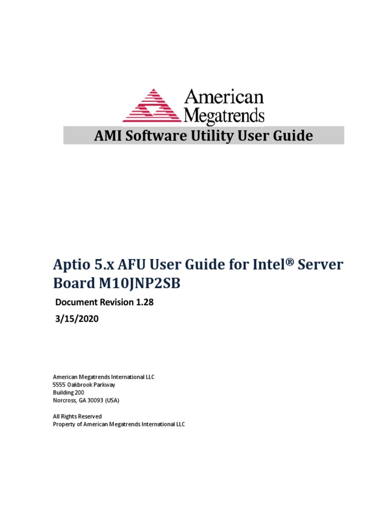 AMI Aptio 5.x AFU User Guide | PDF