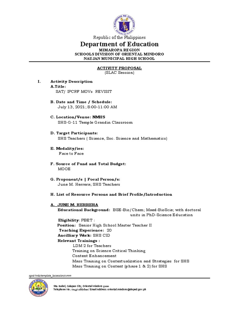 SLAC Session for SHS Teachers | PDF