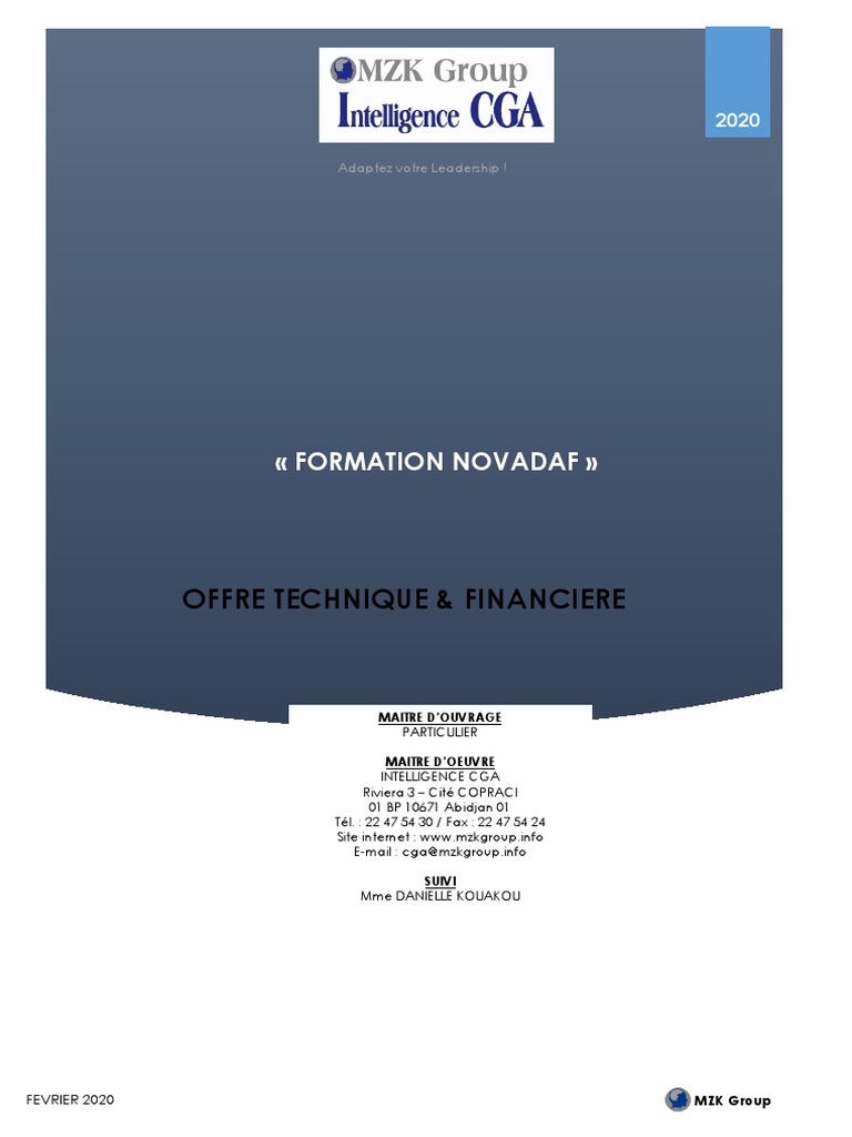 Offre Technique Et Financiere Formation Novadaf Cga | PDF | Comptabilité | Économie