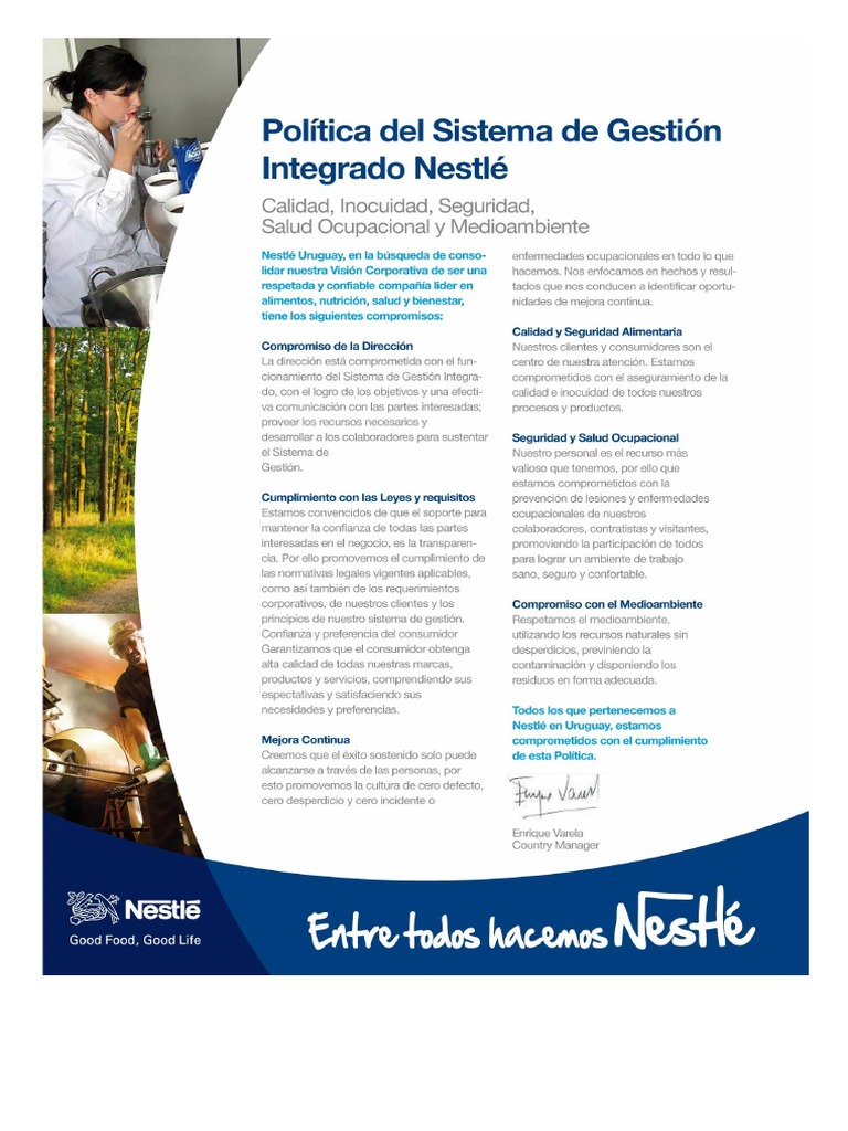 Politica Sistema Gestion Integrado Nestle | PDF