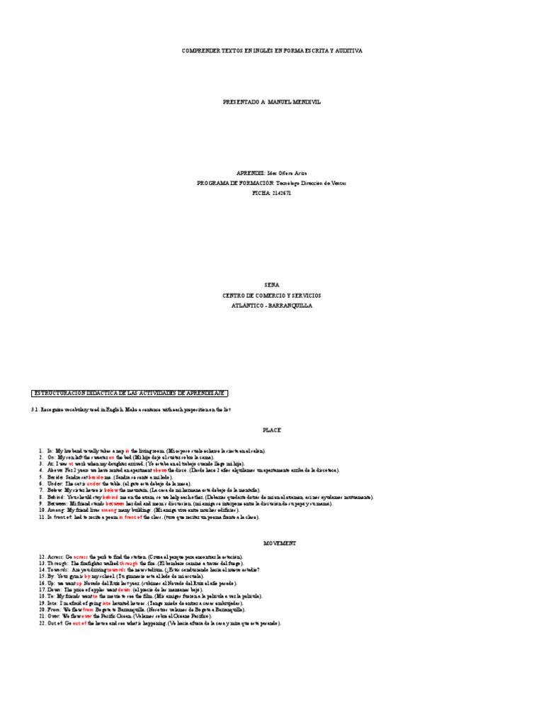 Comprender Textos en Inglés en Forma Escrita y Auditiva | PDF