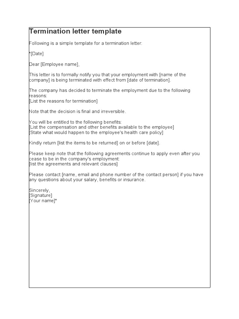Sample - Letter - 2 - For Firing Employees | PDF | Employment | Salary