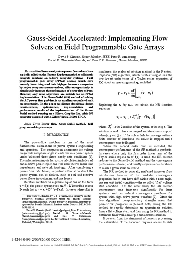 Gauss-Seidel Accelerated: Implementing Flow Solvers On Field Programmable Gate Arrays | PDF ...