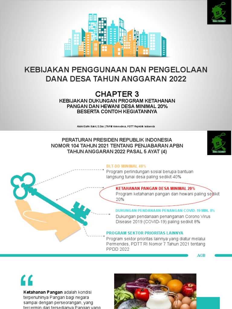 Kebijakan Umum Penggunaan Dan Pengelolaan Dana Desa 2022 Ketahanan