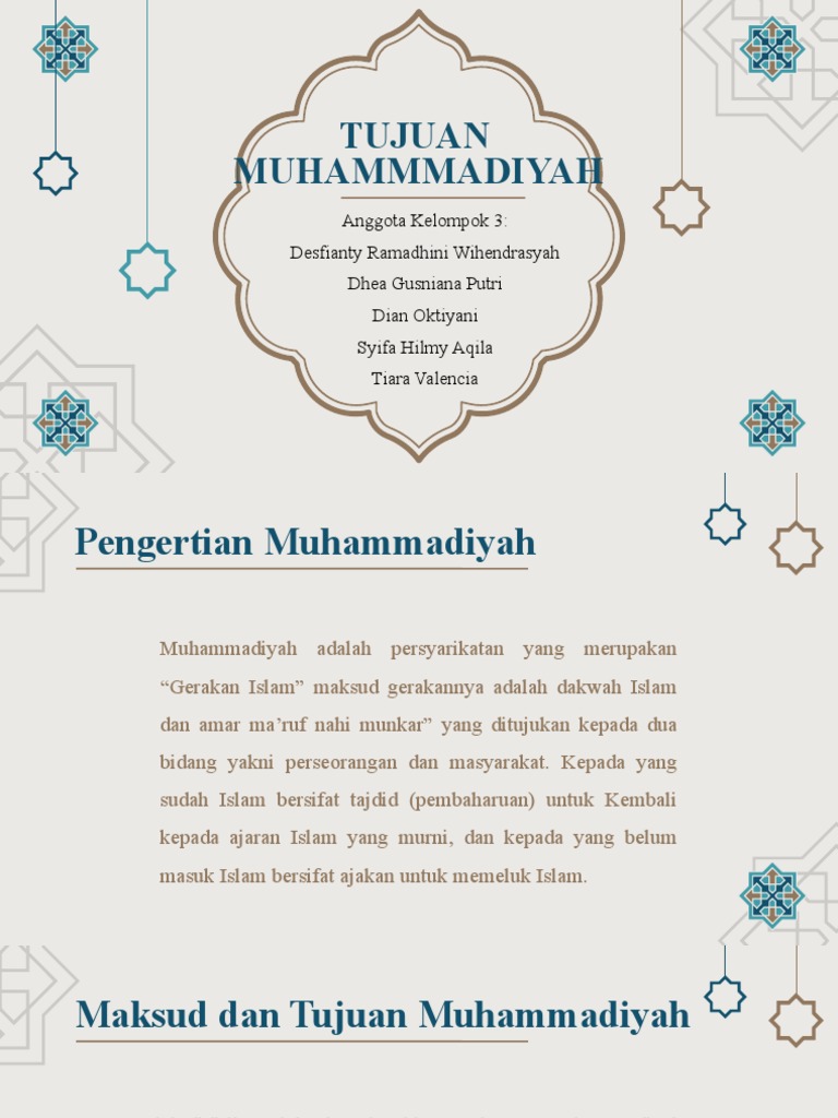 Kel 3 - 4B - PPT Tujuan Muhammadiyah | PDF