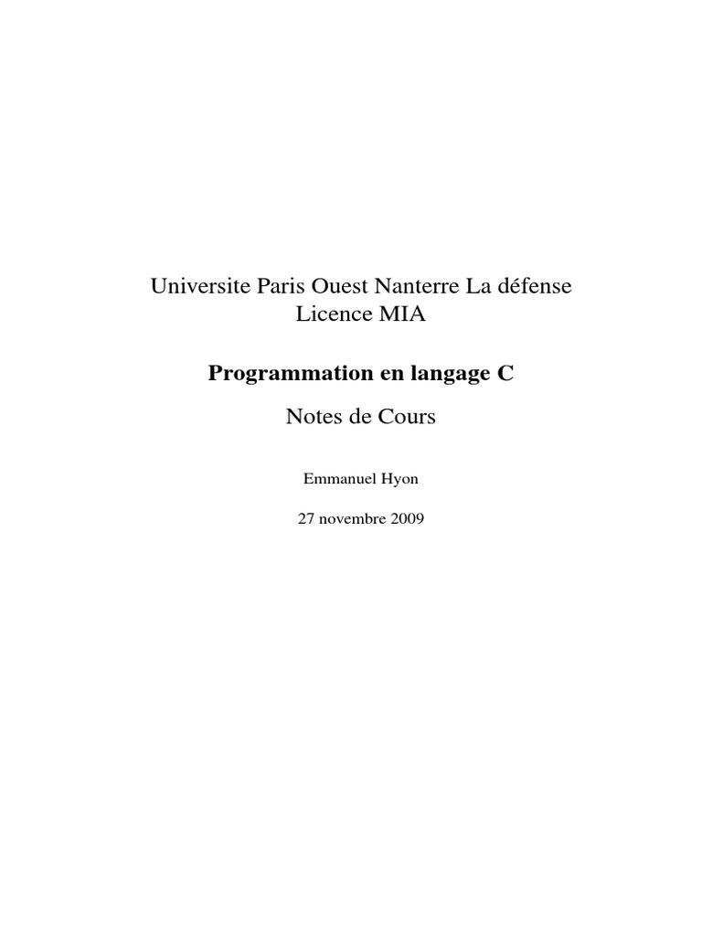 0266 Cours Programmation Langage C | PDF | Programmation | Programme informatique