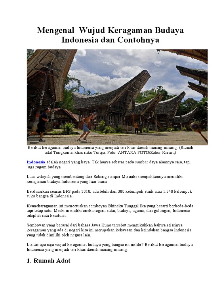Mengenal Wujud Keragaman Budaya Indonesia Dan Contohnya | PDF