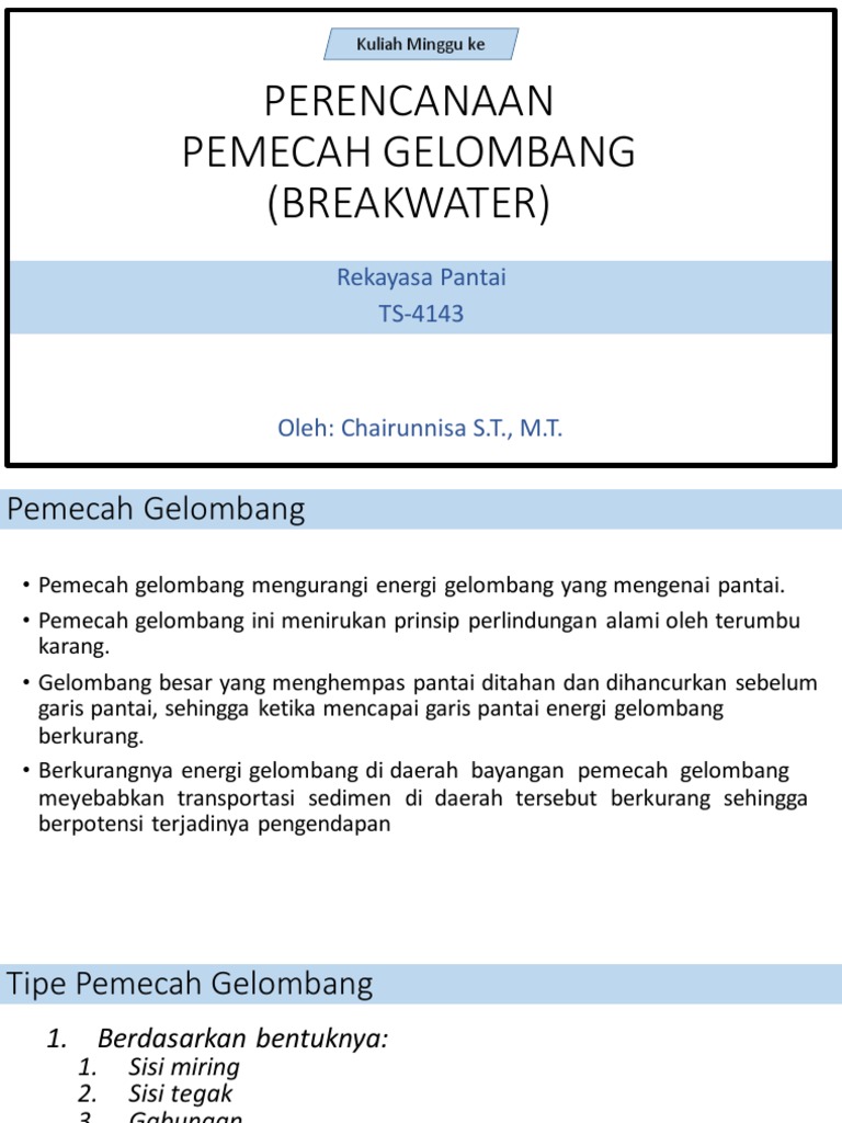 Saya Sedang Berbagi '14 Perencanaan Pemecah Gelombang' Dengan Anda | PDF
