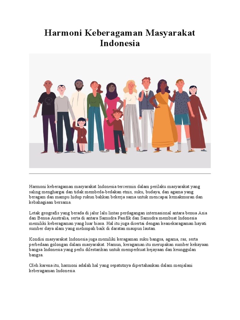 Harmoni Keberagaman Masyarakat Indonesia | PDF