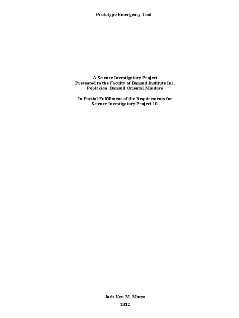 Science Investigatory Project Format | Download Free PDF | Flashlight ...