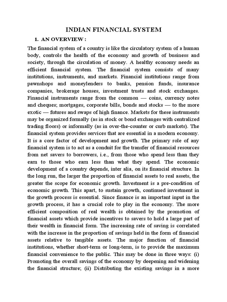 Indian Financial System | PDF | Financial Markets | Money Market
