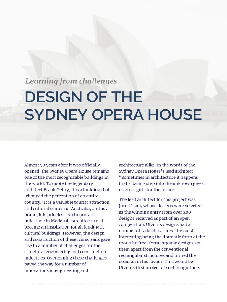 Design of The Sydney Opera House - v2 | PDF | Economic Sectors ...