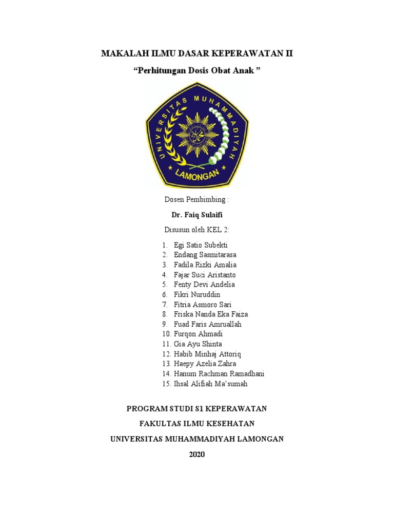 Makalah Idk Ii Perhitungan Dosis Obat Anak Kel 2 | PDF