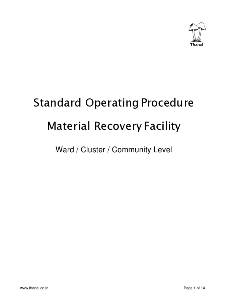 Material Recovery Facility SOP Guide | PDF | Polyethylene | Recycling