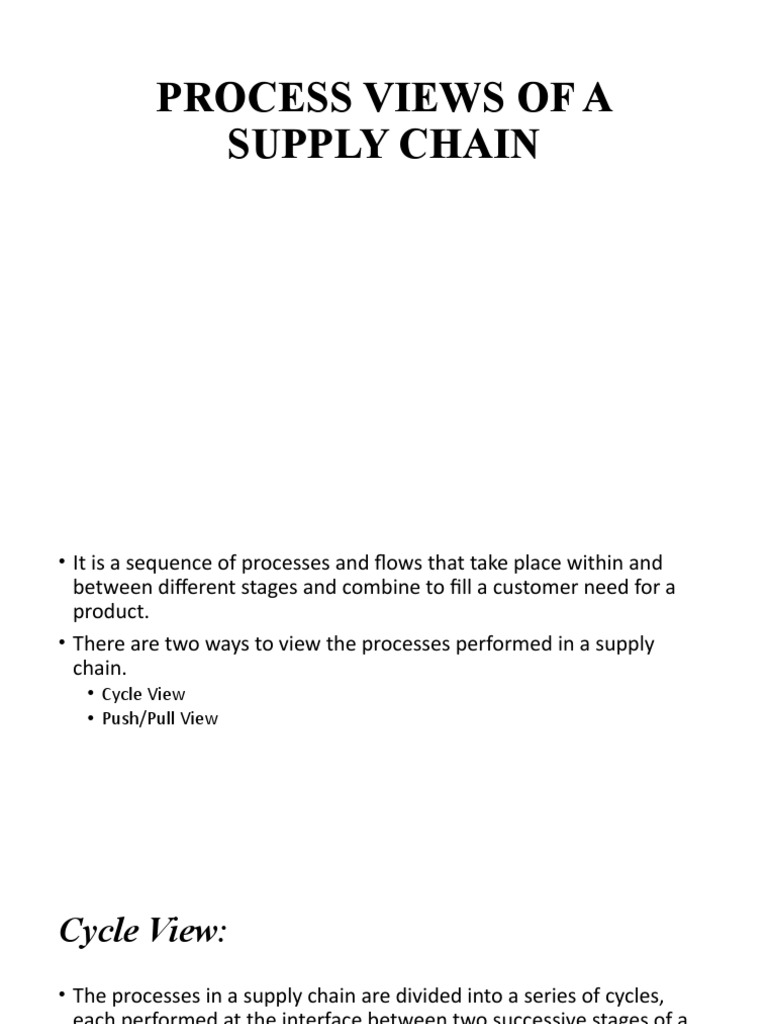Cycle and Push/Pull Views in SCM | PDF