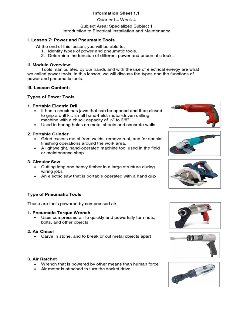 Handouts EIM SS1. Week 4 | PDF | Insulator (Electricity) | Drill